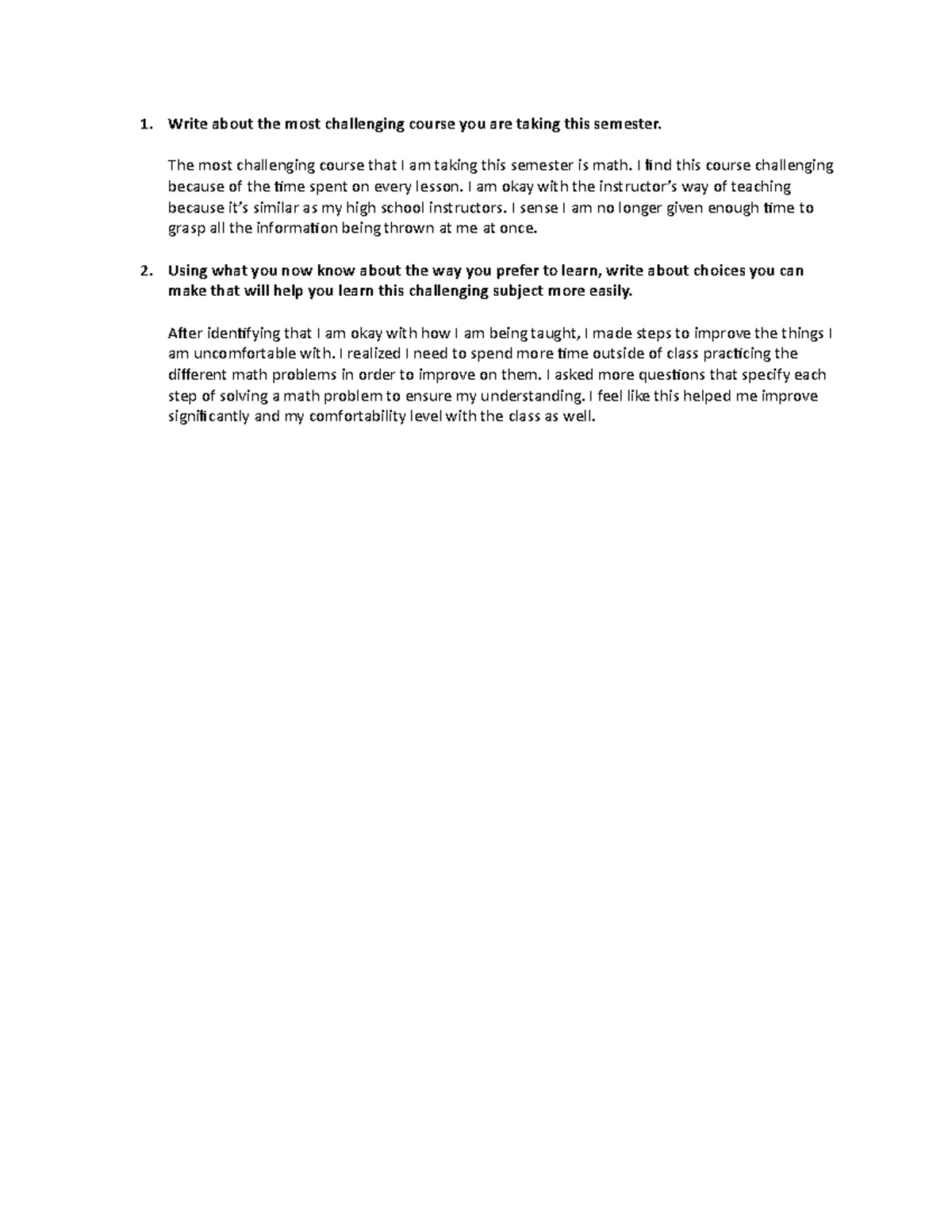 Journal Entry 25 - Write about the most challenging course you are ...