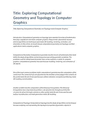 Game Engine Design and Development in Computer Graphics - Game Engine ...