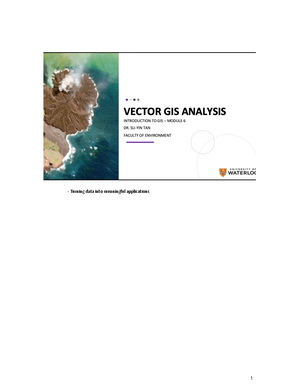 GP281 Module 10 - Spatial Data Analysis and Modelling - Spatial data analysis and modelling This ...