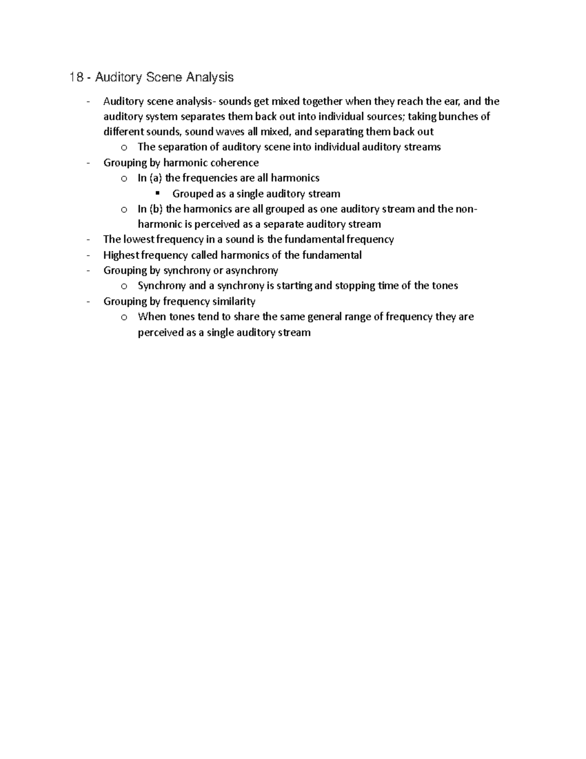18 -Auditory Scene Analysis - 18 - Auditory Scene Analysis Auditory ...