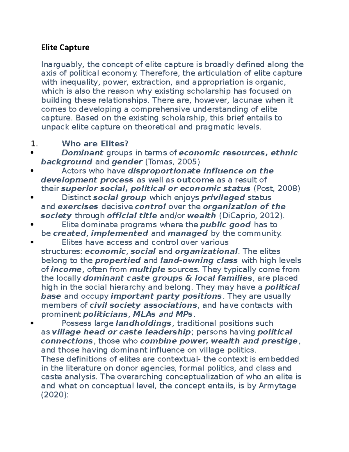 Elite Capture - nothing - Elite Capture Inarguably, the concept of ...