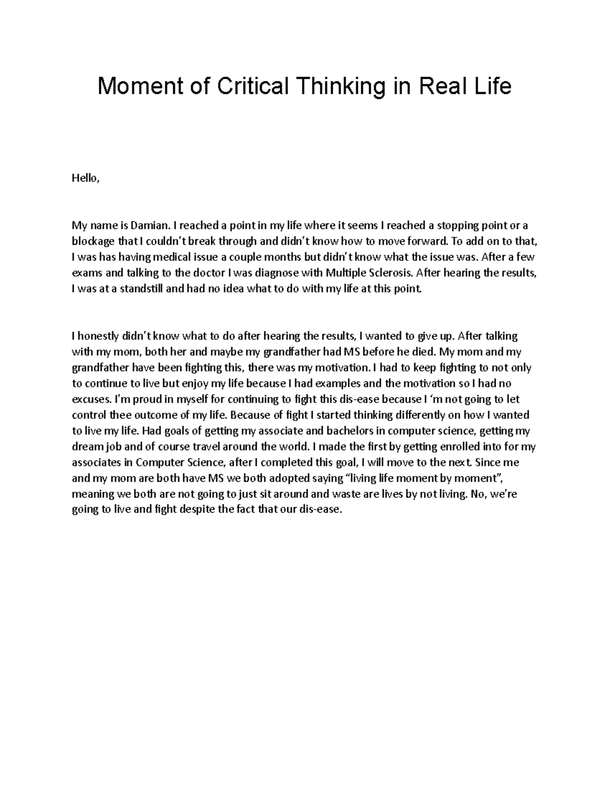 Moment of Critical Thinking in Real Life - Moment of Critical Thinking ...