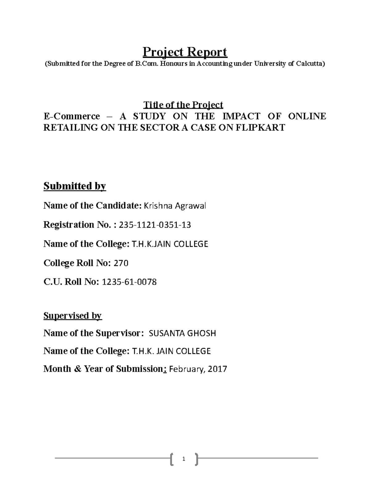 Project Report Title of the Project on online shopping - Project Report ...