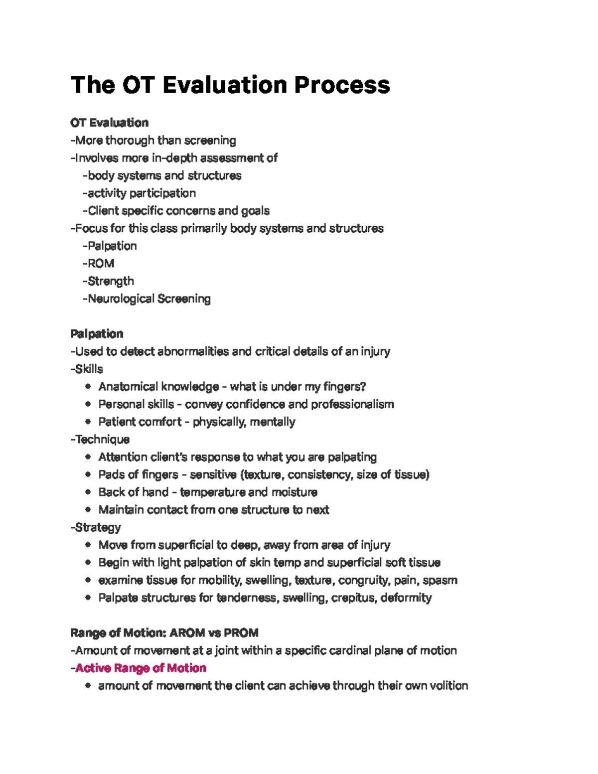 The OT Evaluation Process - T h e OT E va l u a t i o n P ro c e ss OT ...