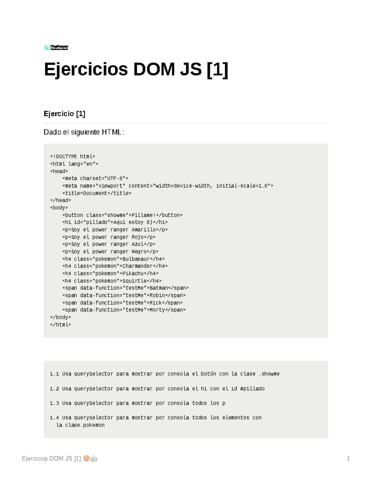 Ejercicios-js-dom - ES increible estos apuntes - Ejercicios DOM JS [1 ...
