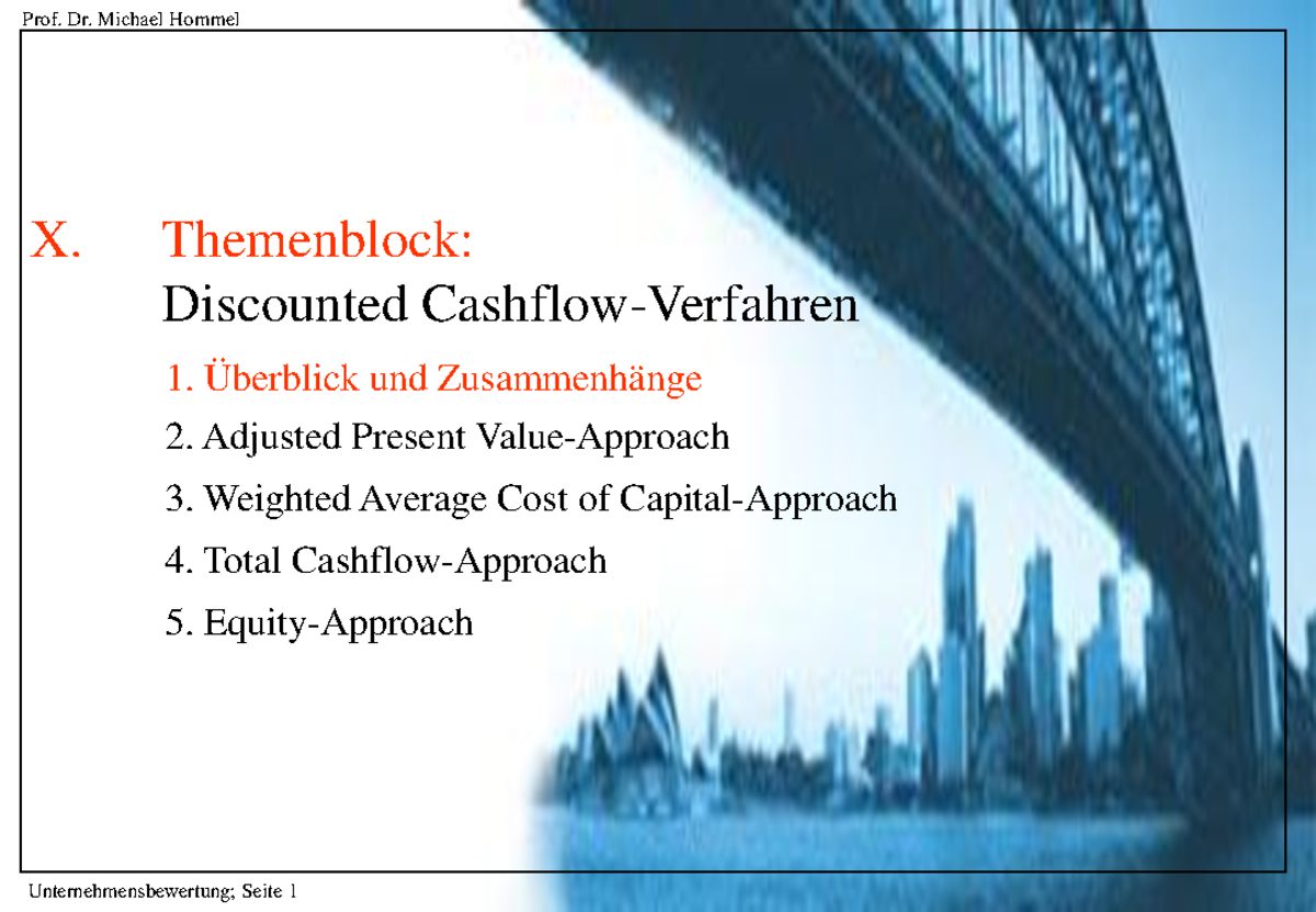 Kapitel X aktualisiert - Prof. Dr. Michael Hommel X. Themenblock ...
