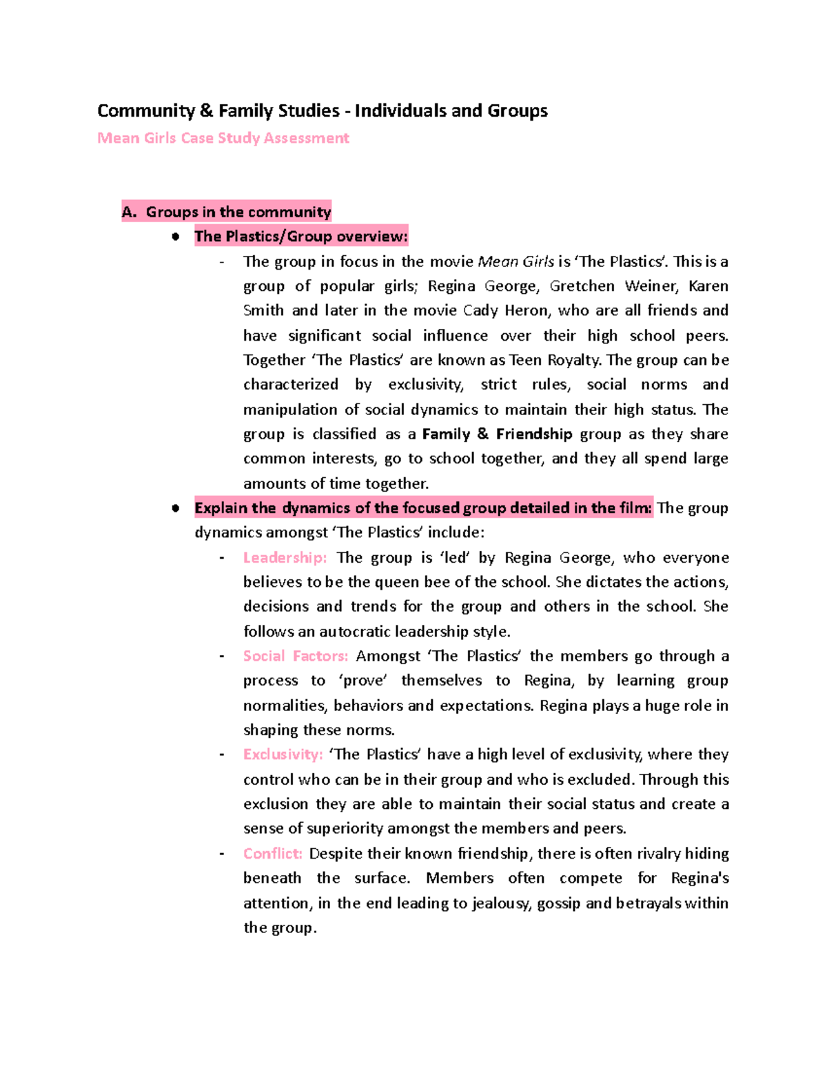 Community & Family Studies - Individuals and Groups - Community ...