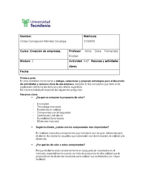 Actividad 1 desarrollo de proyectos en inteligencia de mercados ...