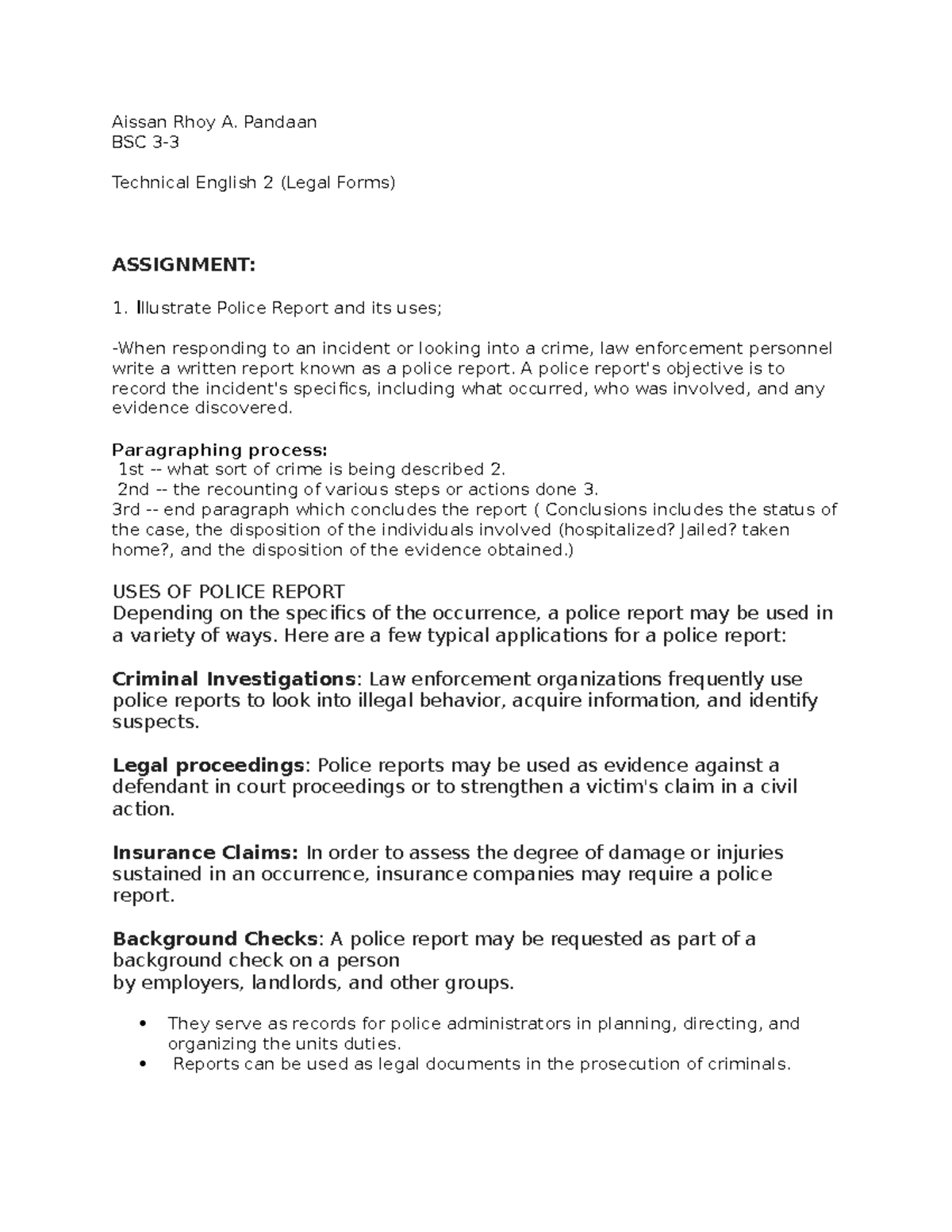 CDIN 8 Assignment answer - Aissan Rhoy A. Pandaan BSC 3- Technical ...