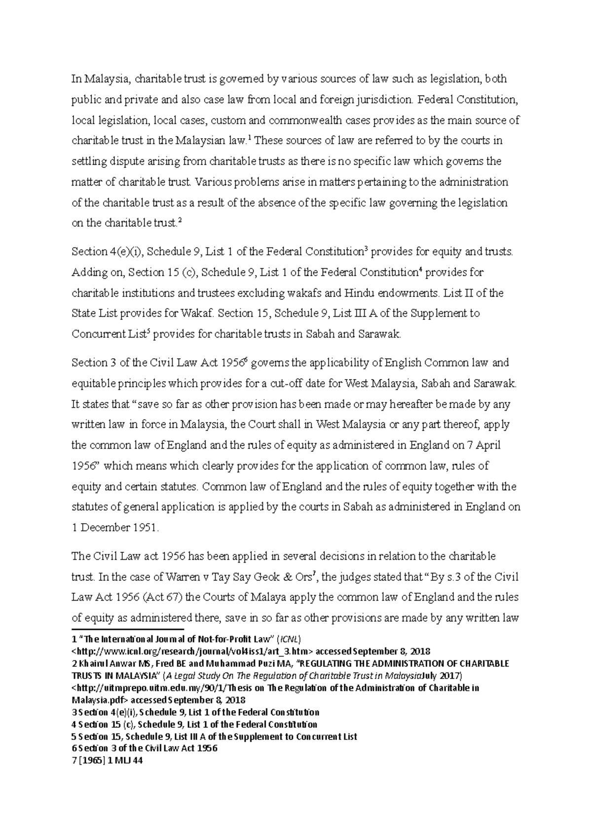 Equity Assignment In Malaysia Charitable Trust Is Governed By