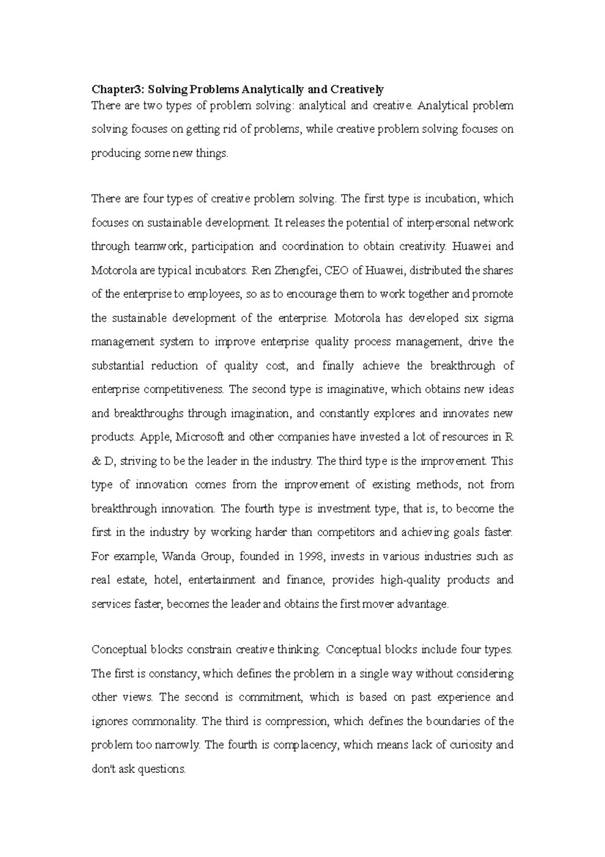 Arch Problem Solving Notes Chapter3 Solving Problems Analytically