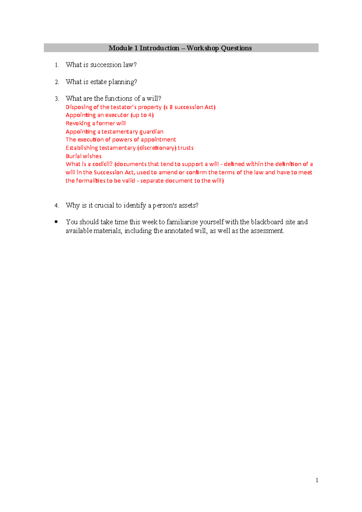 Module 1 Introduction Workshop Questions - Module 1 Introduction ...