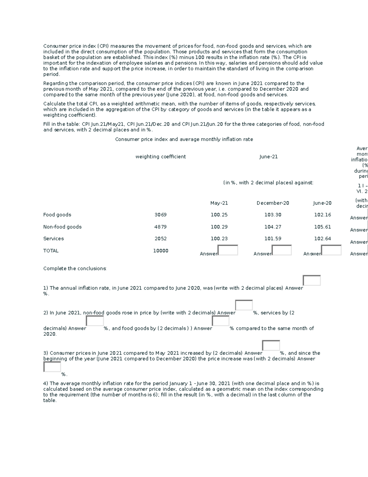 Test - 12 - Requirements template. - Consumer price index (CPI ...
