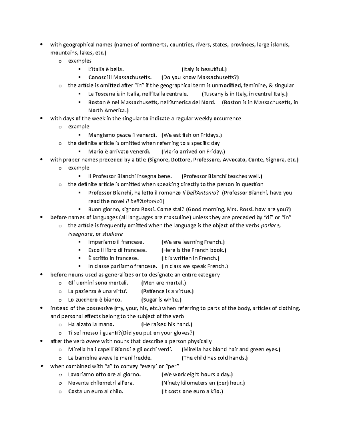 Bringing Together Definite Articles & Prepositions - with geographical ...