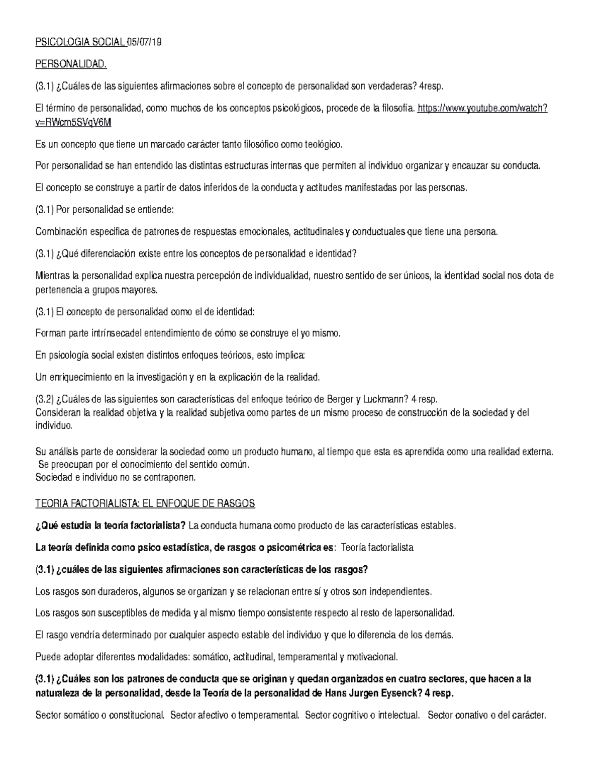418422507 2 Parcial Preguntero NATI Psico 05 07 19 - PSICOLOGIA SOCIAL 05/07/ PERSONALIDAD. (3 ...