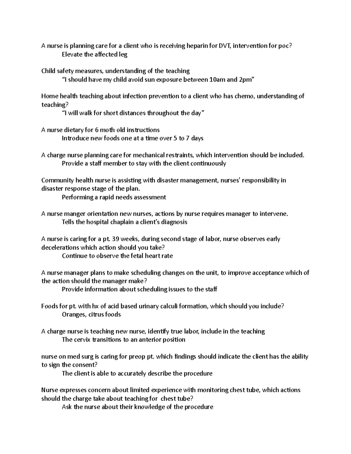 Week 1 practice comp test - A nurse is planning care for a client who ...