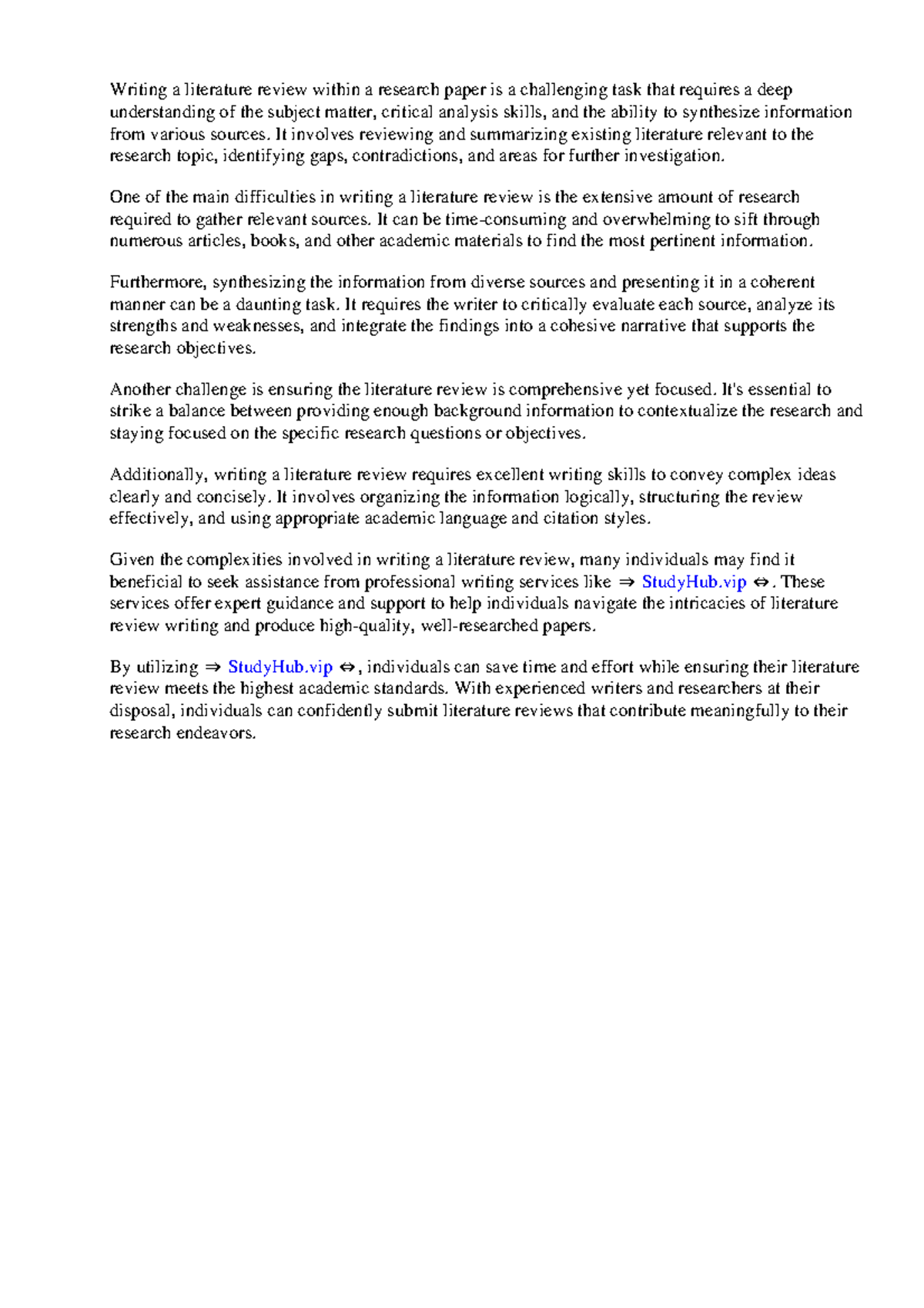 Literature Review Within A Research Paper Example - Writing a ...