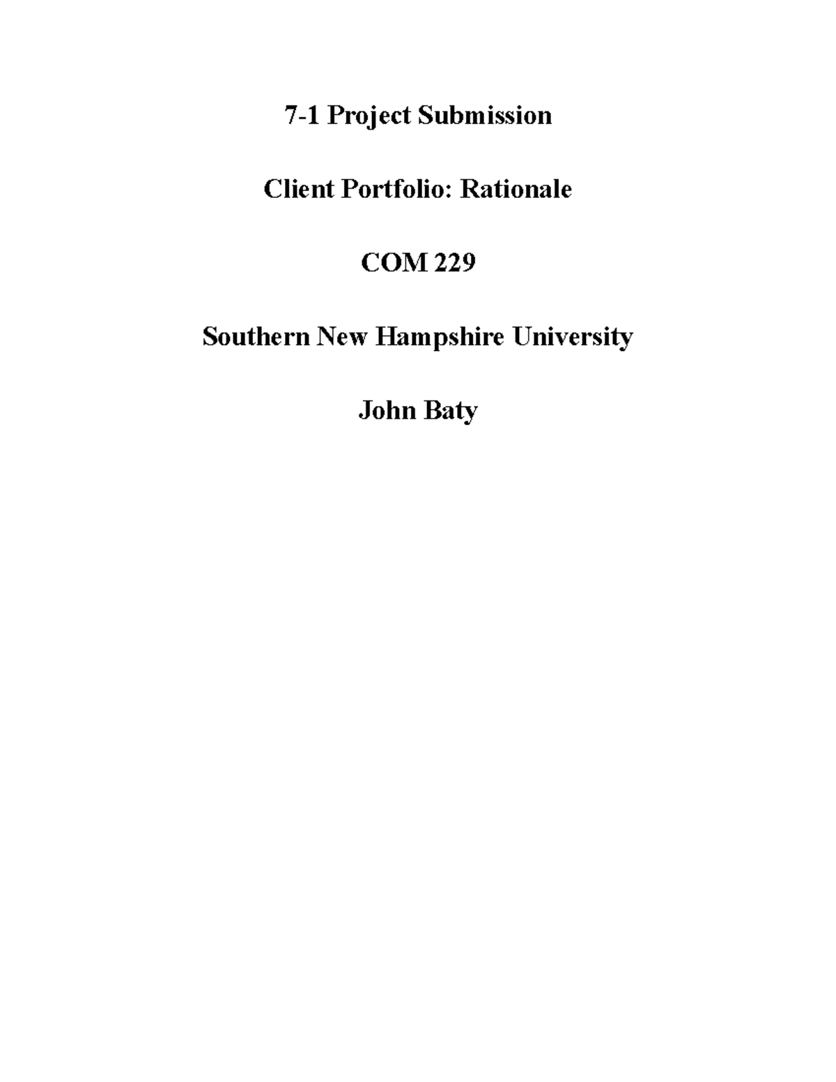 7-1 portfolio rationale - 7-1 Project Submission Client Portfolio ...