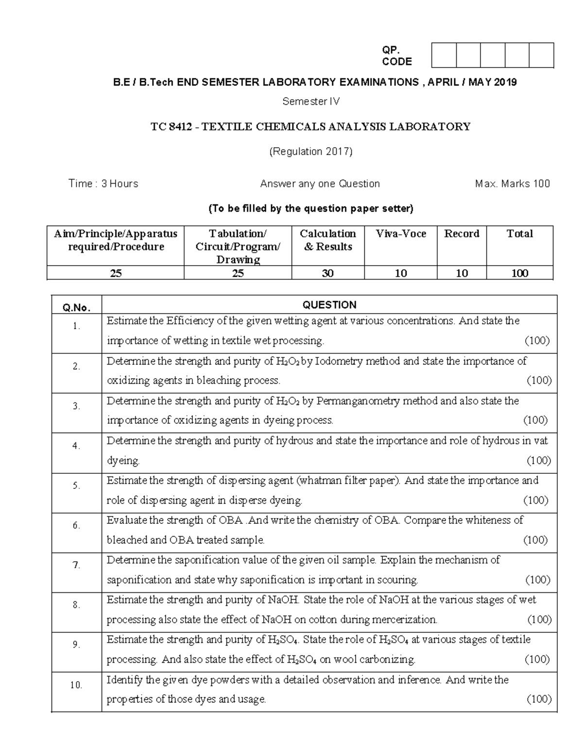 TC 8412 - 56 - B / B END SEMESTER LABORATORY EXAMINATIONS , APRIL / MAY ...