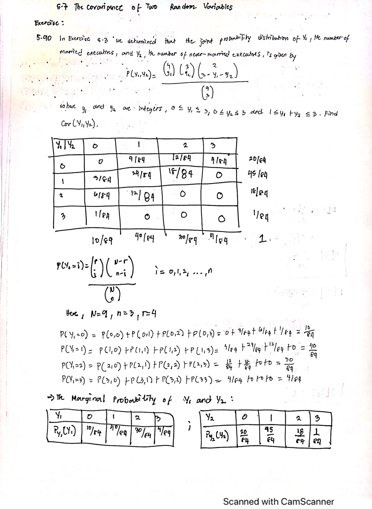 Ex 5 57 The Covariance Of Two Random Variables Applied