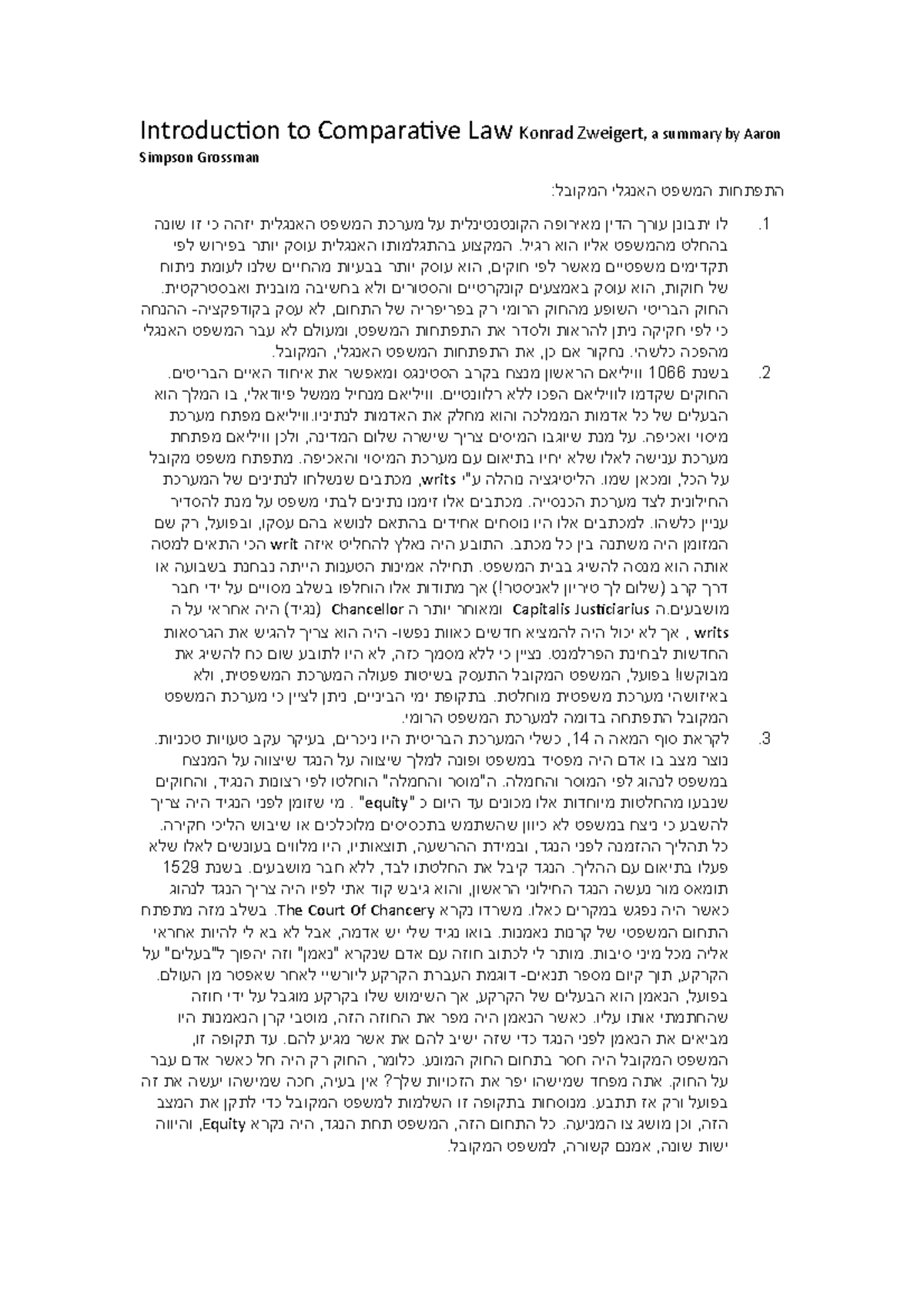 Introduction to Comparative Law Konrad Zweigert - LEGAL SYSTEMS, LEGAL ...