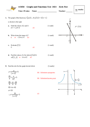 MM 1&2 TEST Functions 2022 Final - Math Methods unit 1& TEST CH 4&5 ...