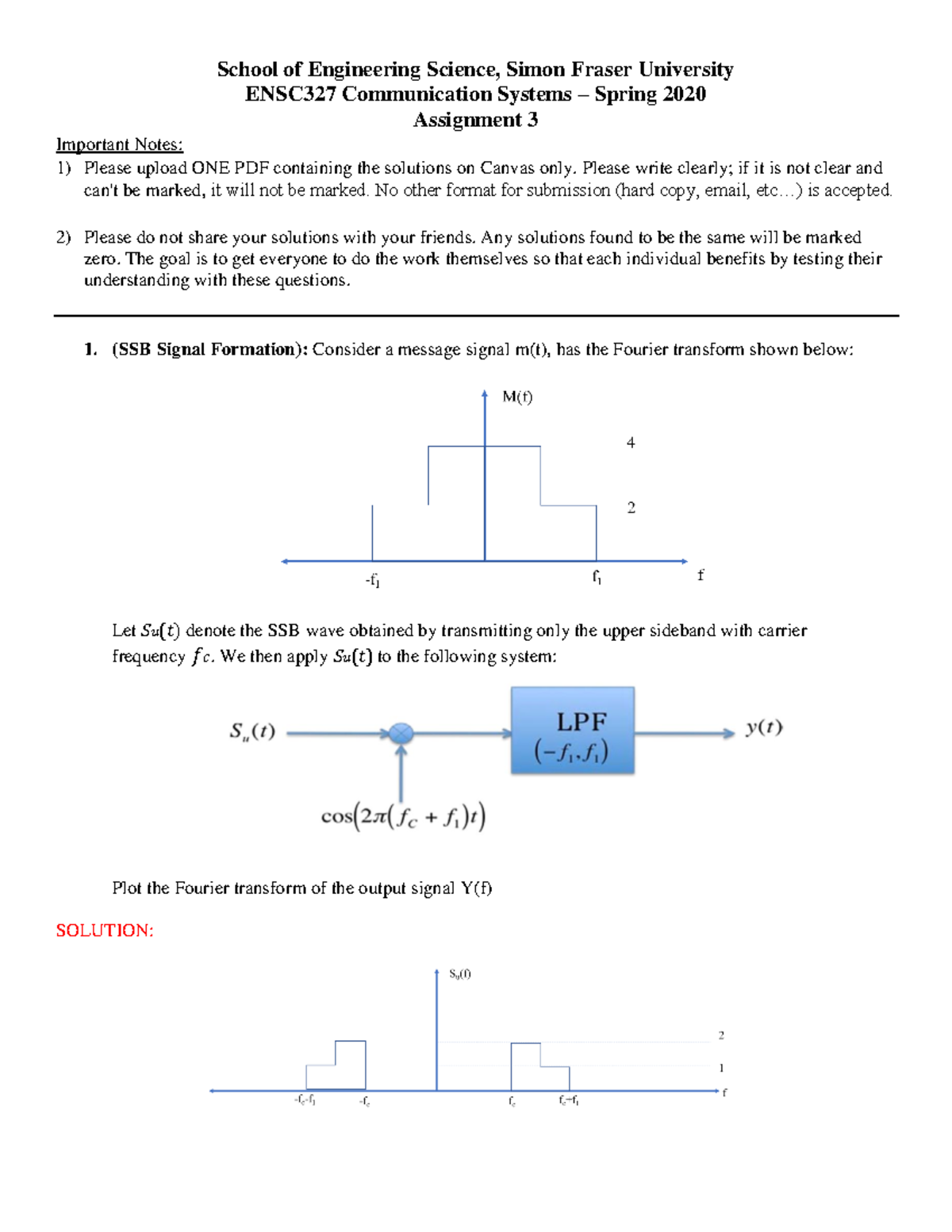 327 2020 Assignment 3 solns - School of Engineering Science, Simon ...
