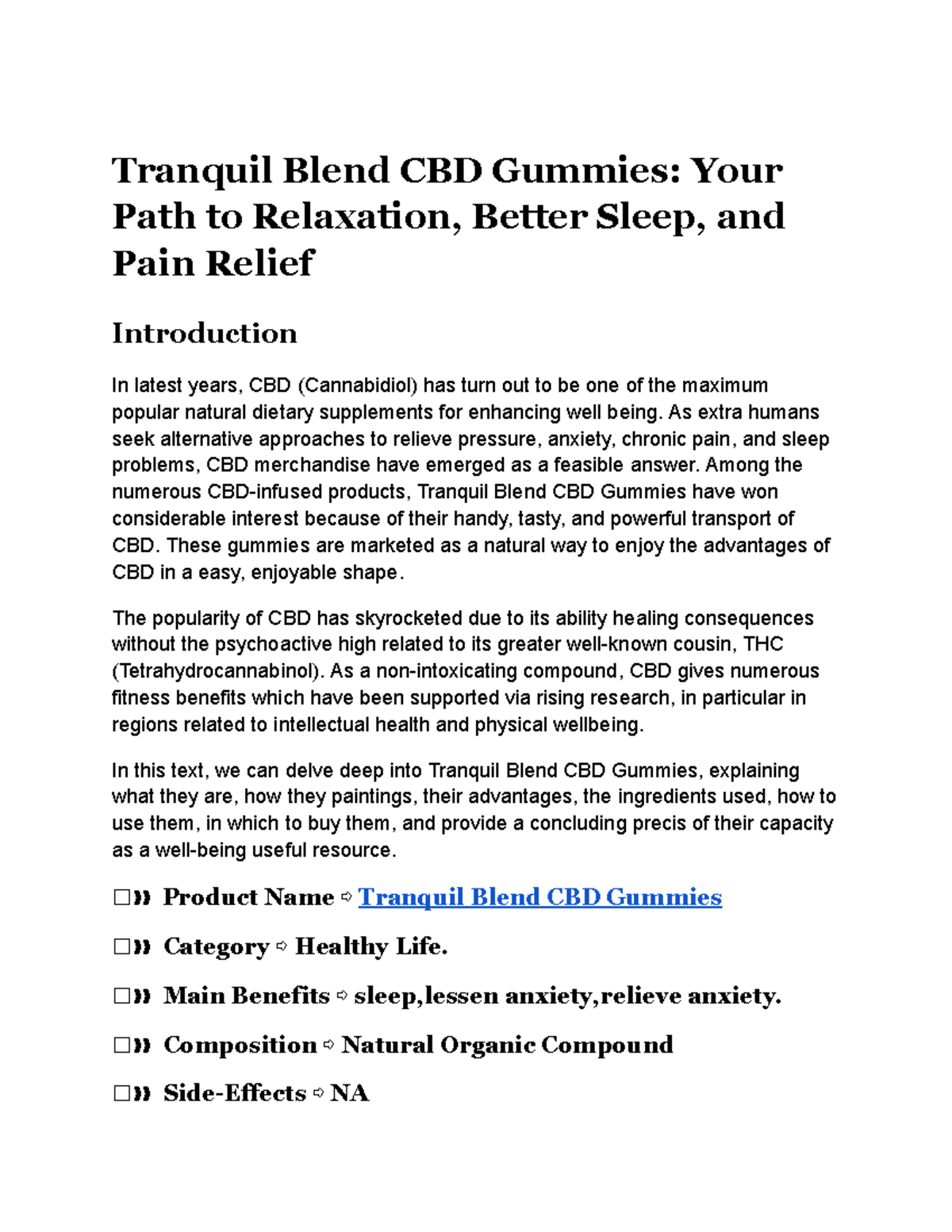 Tranquil Blend CBD Gummies A Comprehensive Overview - Tranquil Blend ...