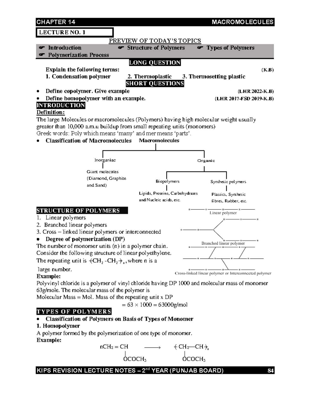 08 CH-14 (84-100) (L-5) - LECTURE NO. 1 PREVIEW OF TODAY’S TOPICS ...