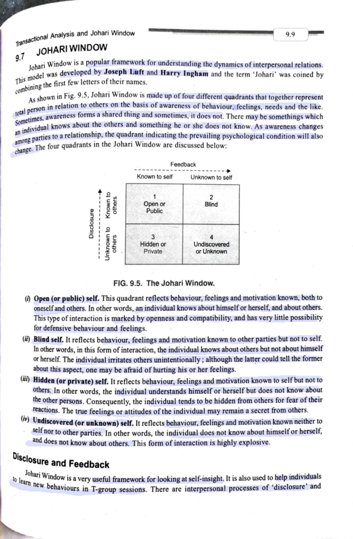 Johari window - Transactional Analysis and Johari Window JOHARIWINDOW 9 ...