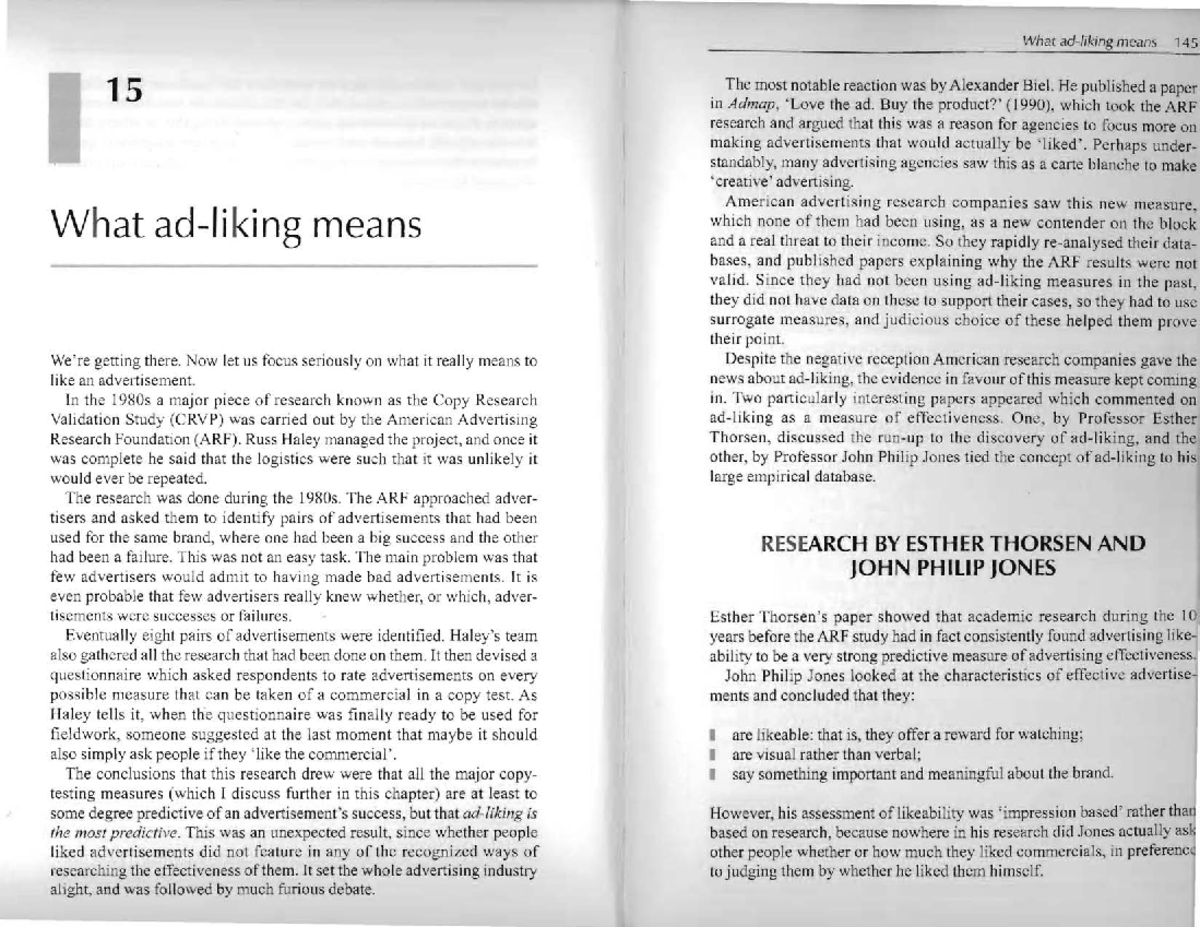 Duplessis chapter 15 p144-163 - What ad-liking means 15 What ad-liking ...