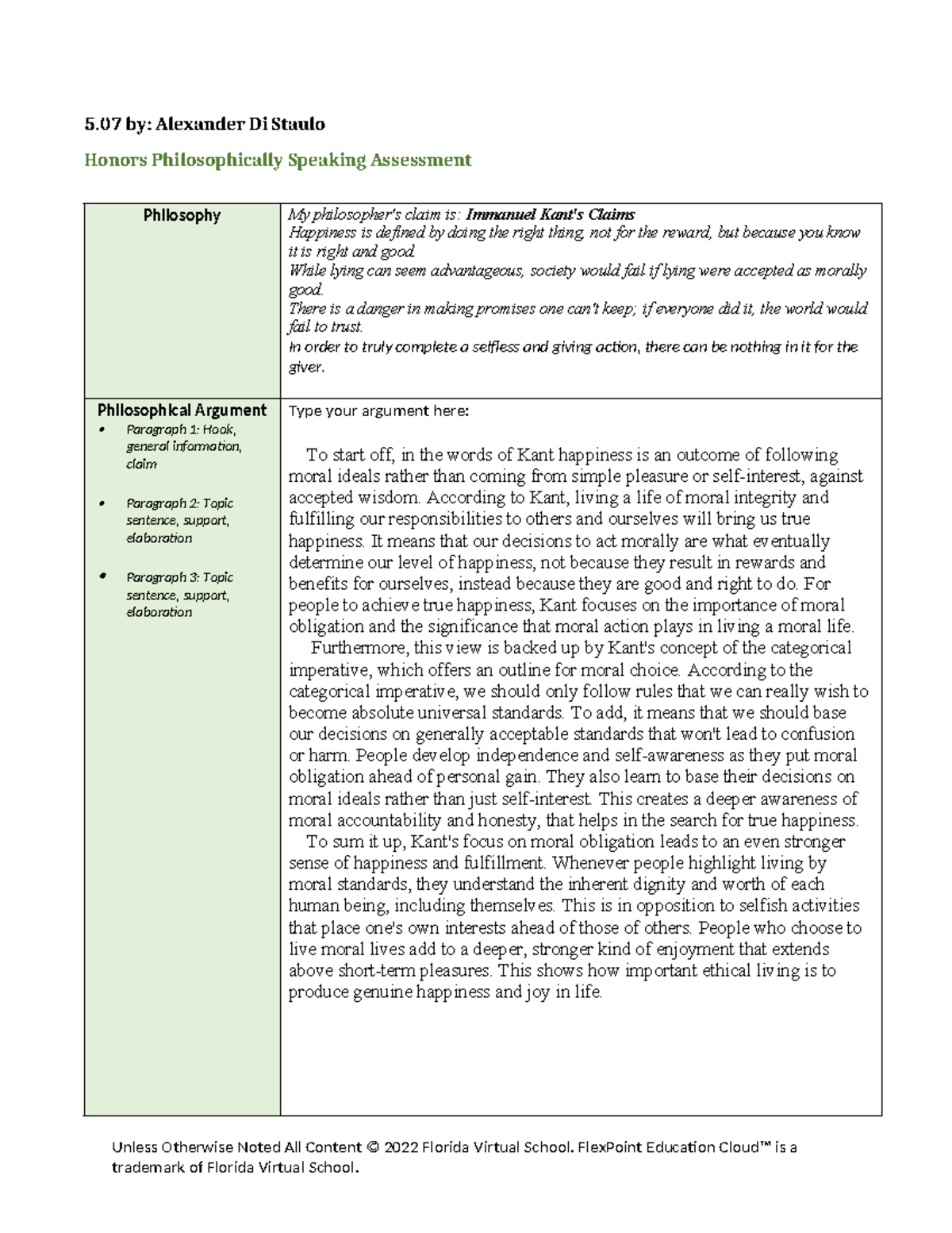 5.07 philosophically fix - 5 by: Alexander Di Staulo Honors ...