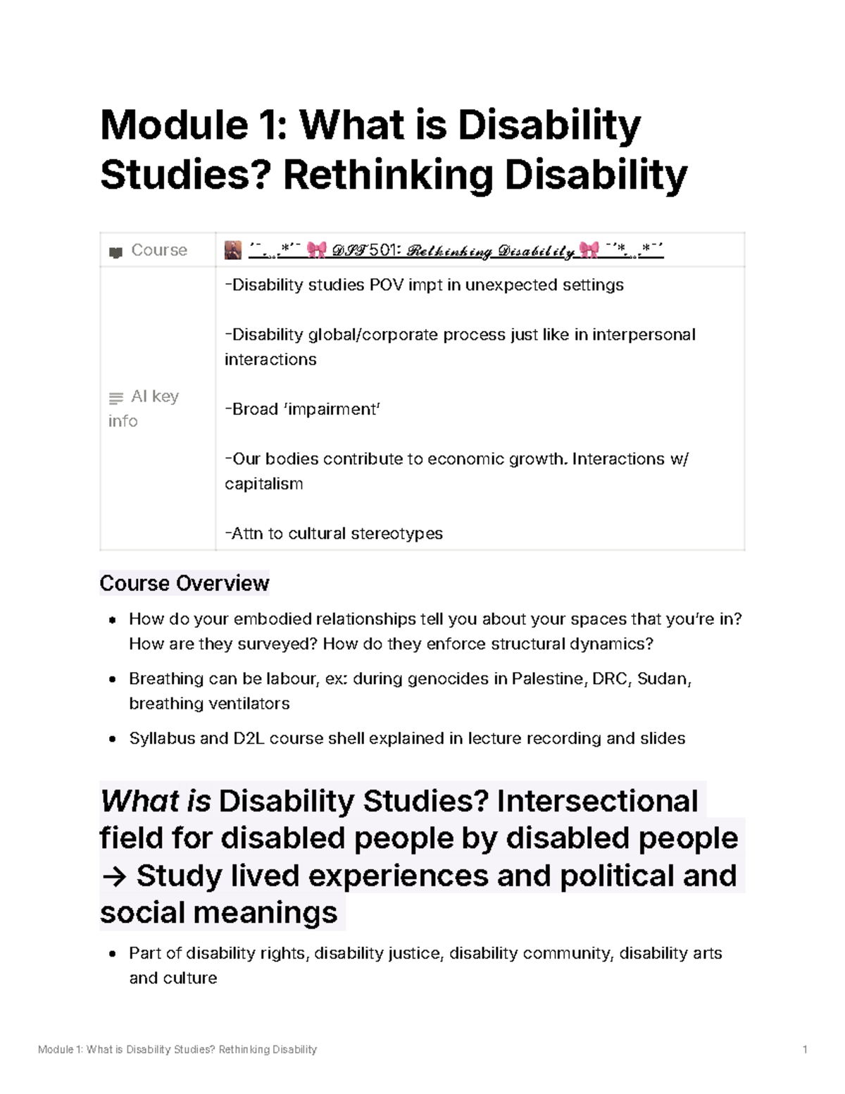 Module 1 What is Disability Studies Rethinking Disability - ̧ ̧.* ́ ̄ 🎀 ...