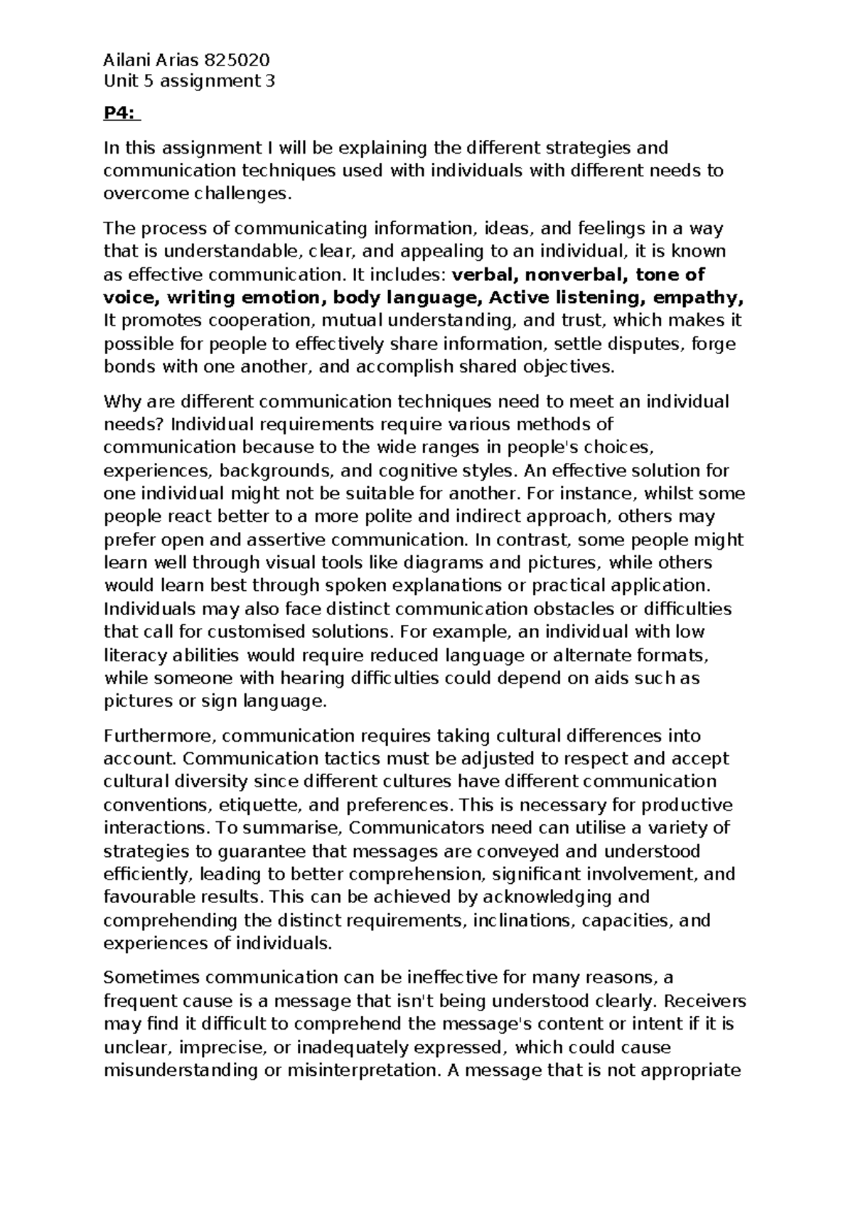 Unit 5 assignment 3 p4 - coursework - Unit 5 assignment 3 P4: In this ...