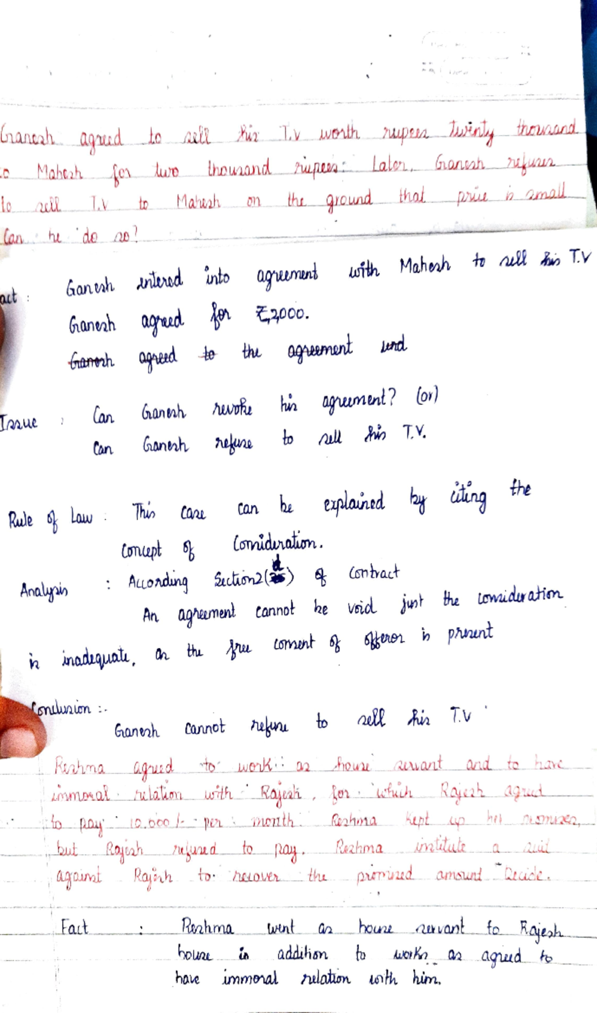 Contract problem - Practical notes of - e ####### Unancah aqudo all uz ...