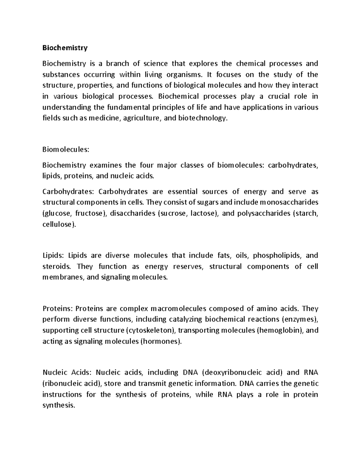 Biochemistry - learning - Biochemistry Biochemistry is a branch of ...