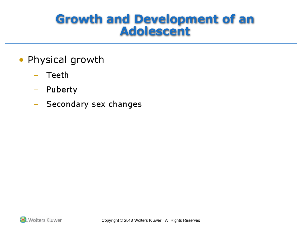 1 - lecture notes - MCDB 111 - Growth and Development of an Adolescent ...