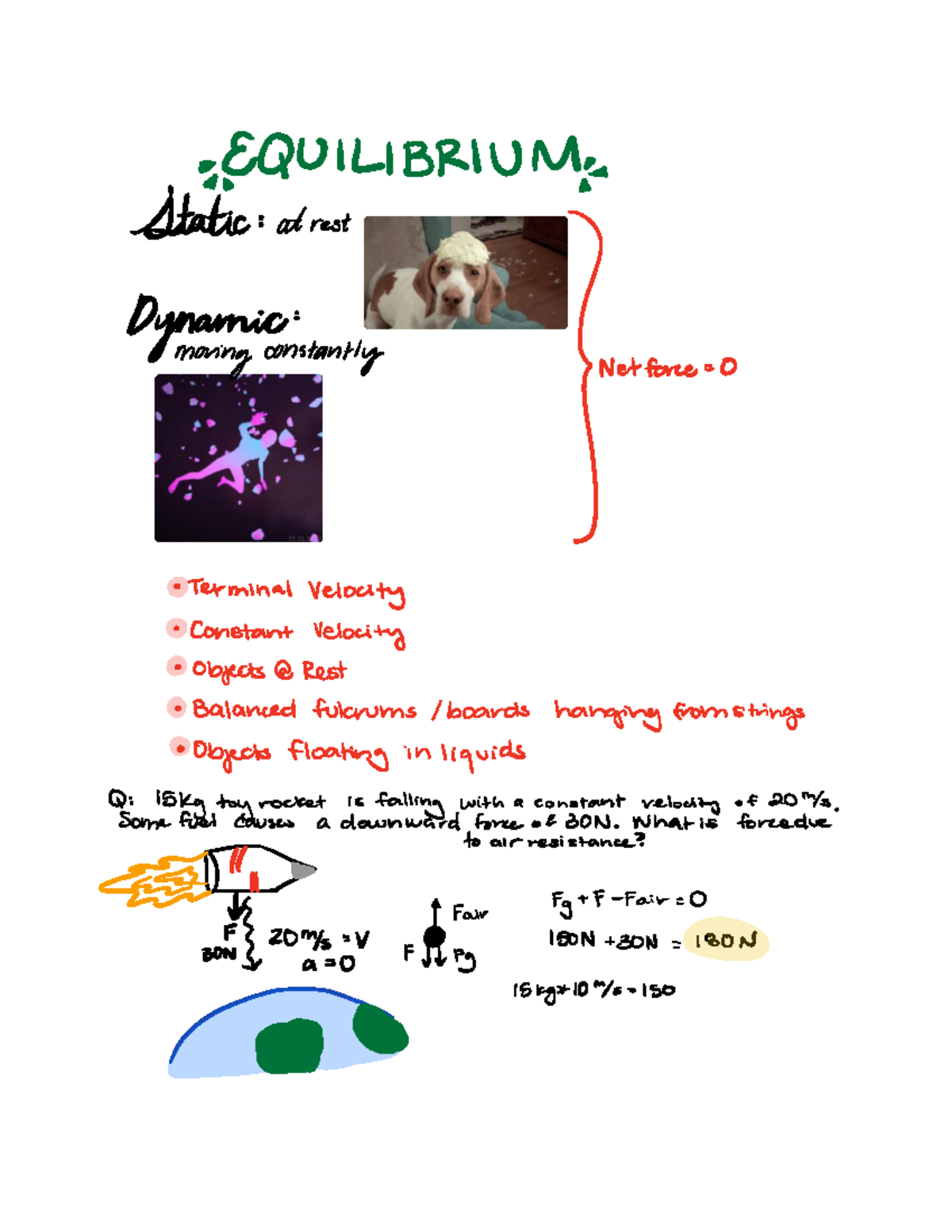 Physics Notes - i EQUILIBRIUMA Static atrest FMm FfE tm Y nettone o ...