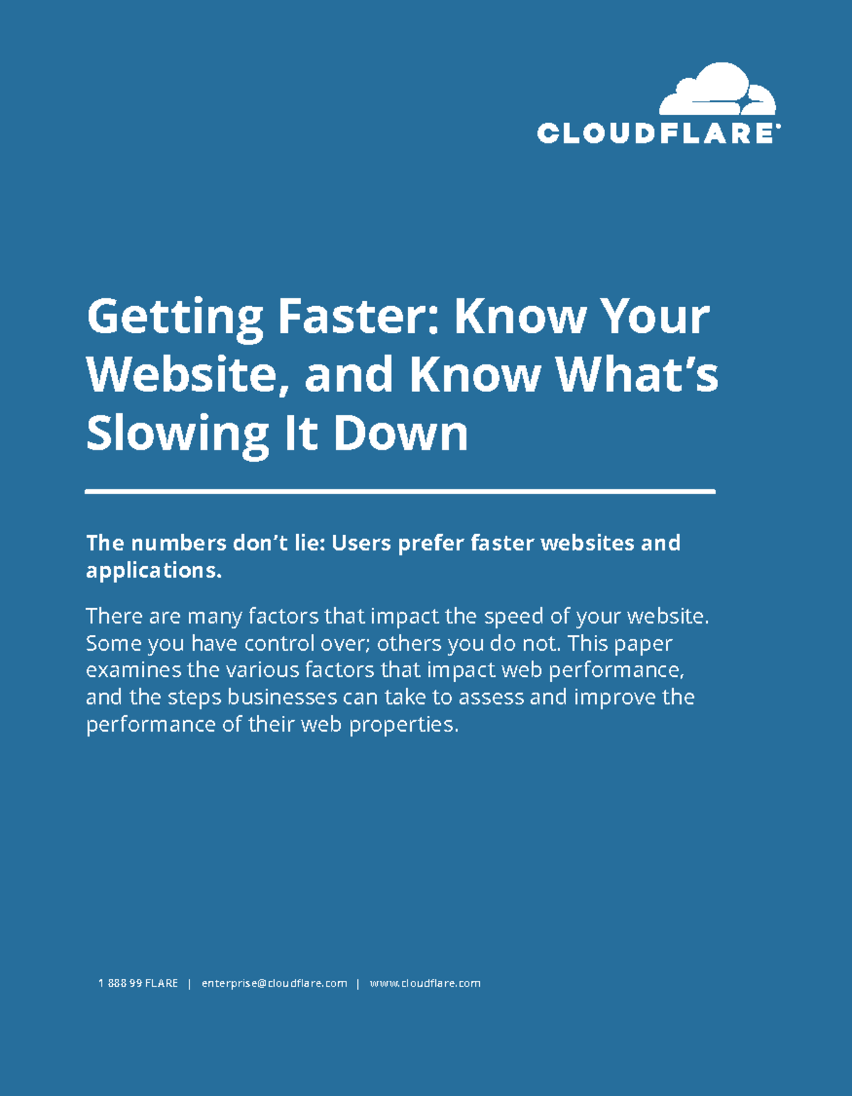 Getting Faster - Performance whitepaper - 1 888 99 FLARE | enterprise@cloudflare | cloudflare ...