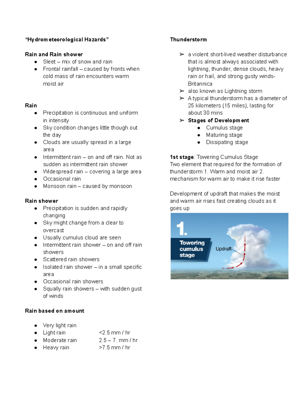 DRRR Reviewer - Lecture notes 4 - “Hydrometeorological Hazards” Rain ...