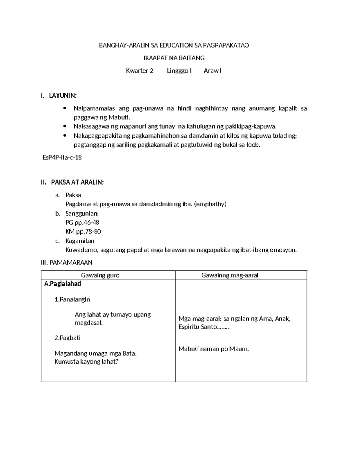 Brenda LP GMRC - Lesson Plan of GMRC Subject. - BANGHAY-ARALIN SA ...