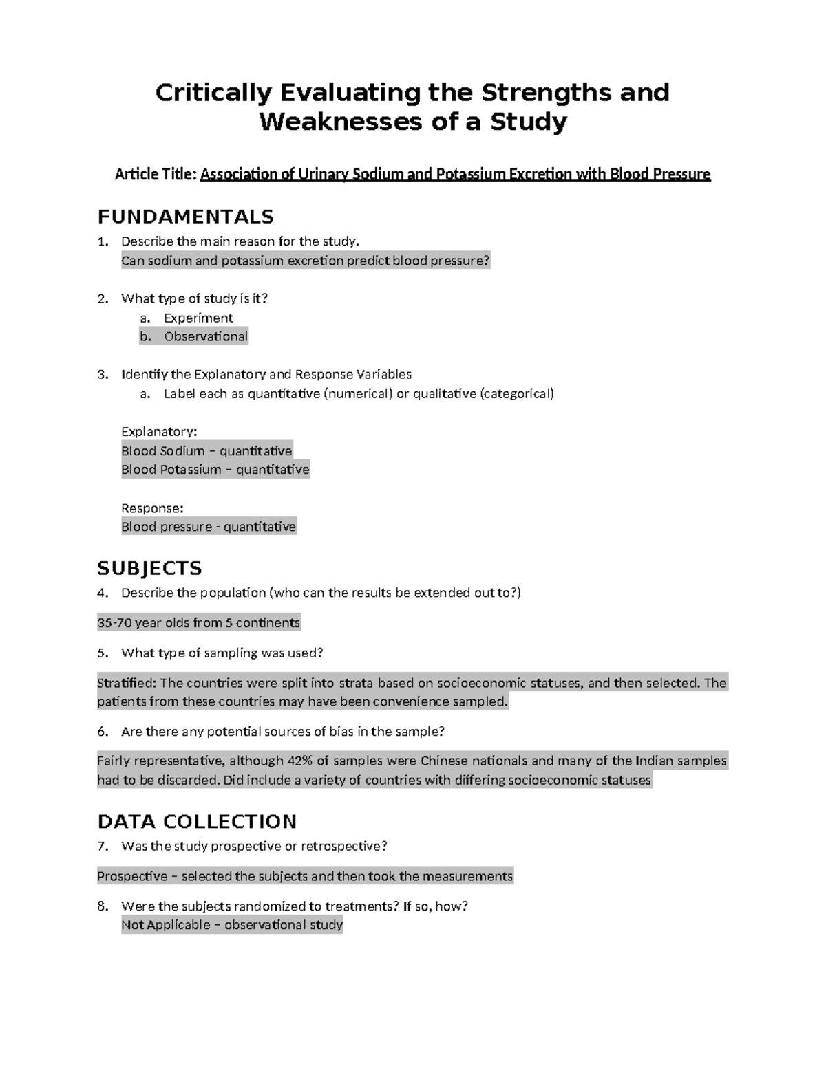 4 12 Steps critical evaluation example-Urinary Sodium and Potassium Key ...