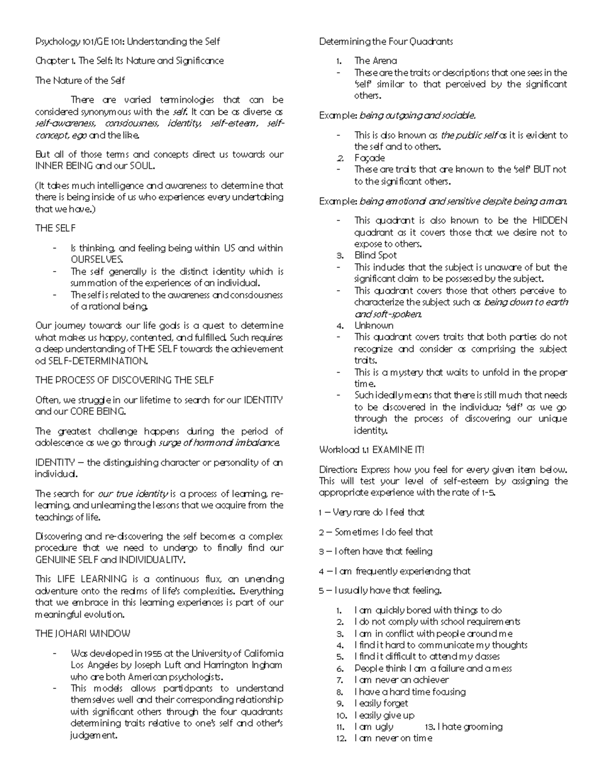 Ecosystem, and biodiversity - Psychology 101/GE 101: Understanding the ...