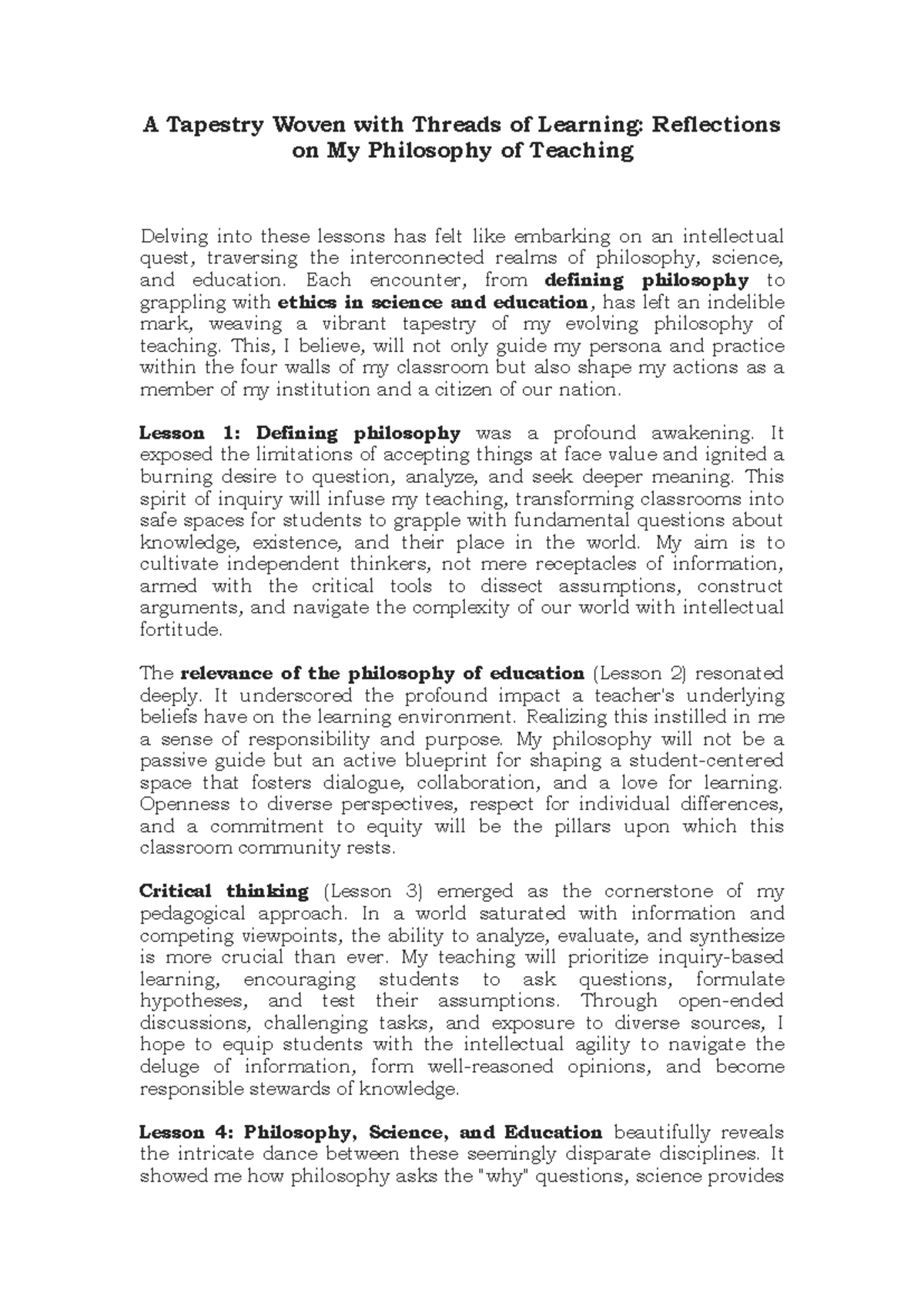 A Tapestry Woven with Threads of Learning - Each encounter, from ...
