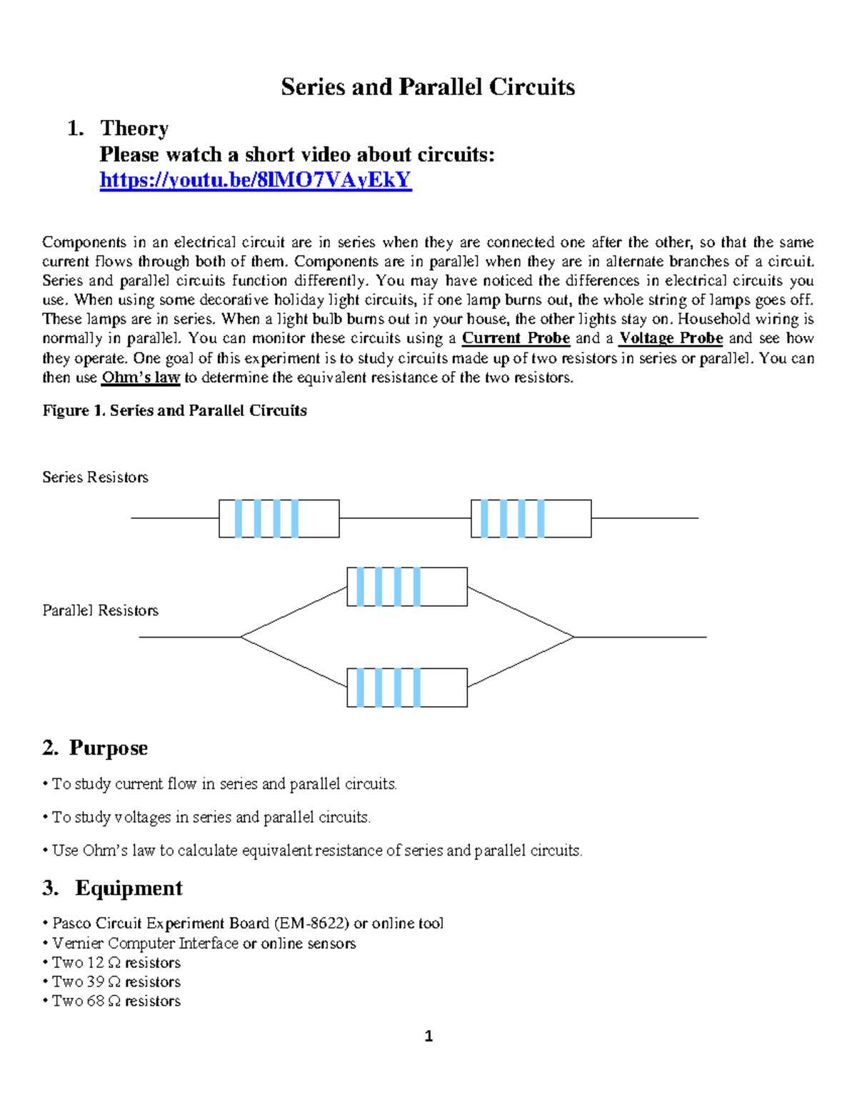 Series and Parallel Online - Series and Parallel Circuits 1. Theory ...