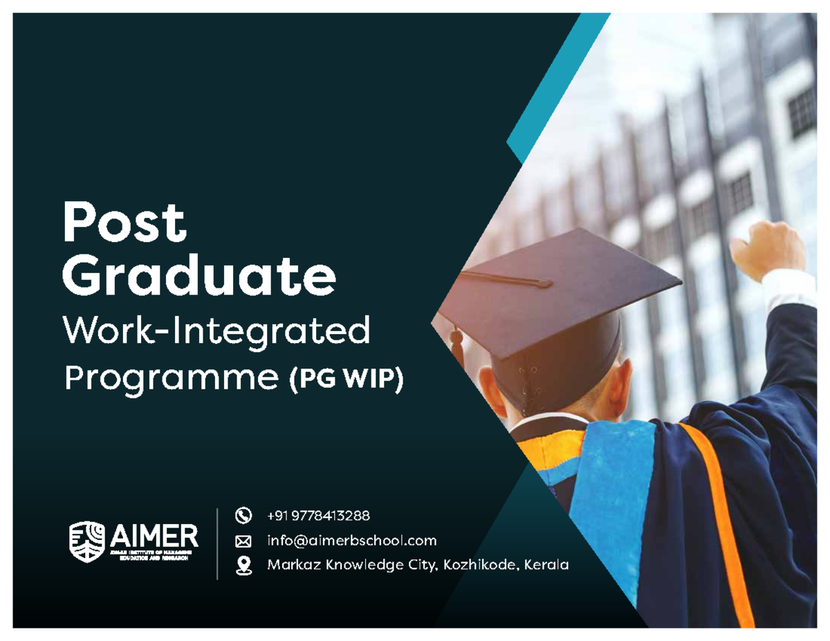 PG WIP I Brochure I Aimer I V2 COPY copy - P Post Graduate Work-Integrated rogramme (PG WIP ...