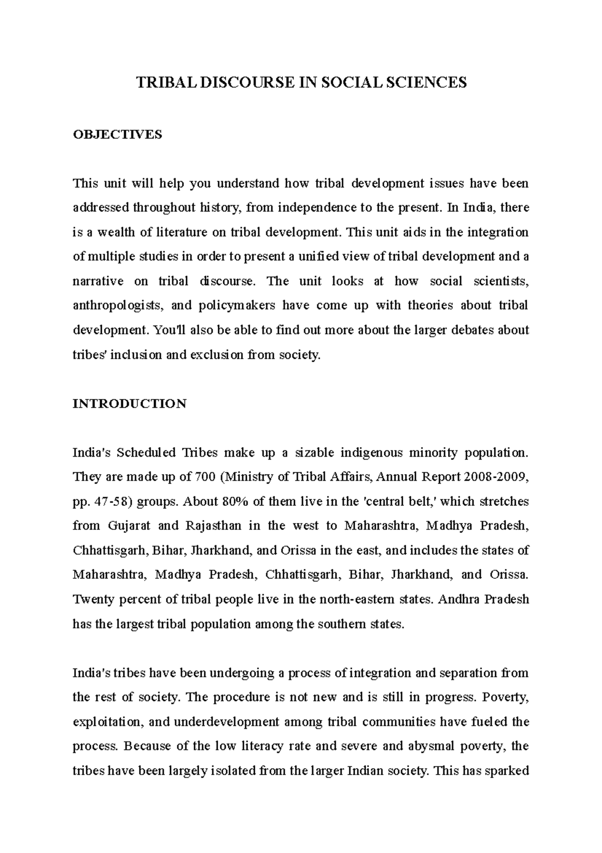 Tribal Discourse in Social Sciences - TRIBAL DISCOURSE IN SOCIAL ...
