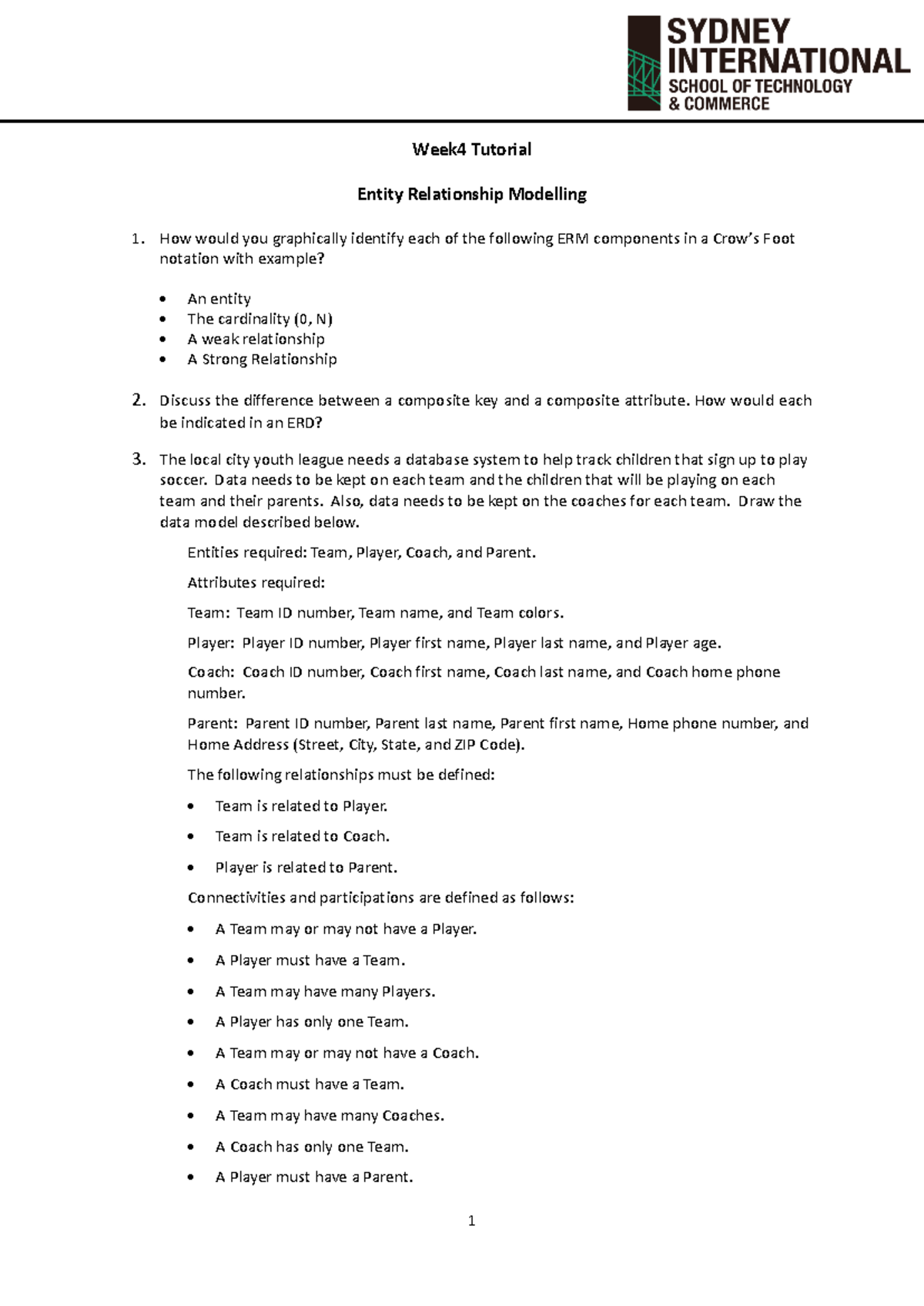 ICT503 Week4 Tutorial - Given the dependency diagram illustrated in Figure 1 answer the ...