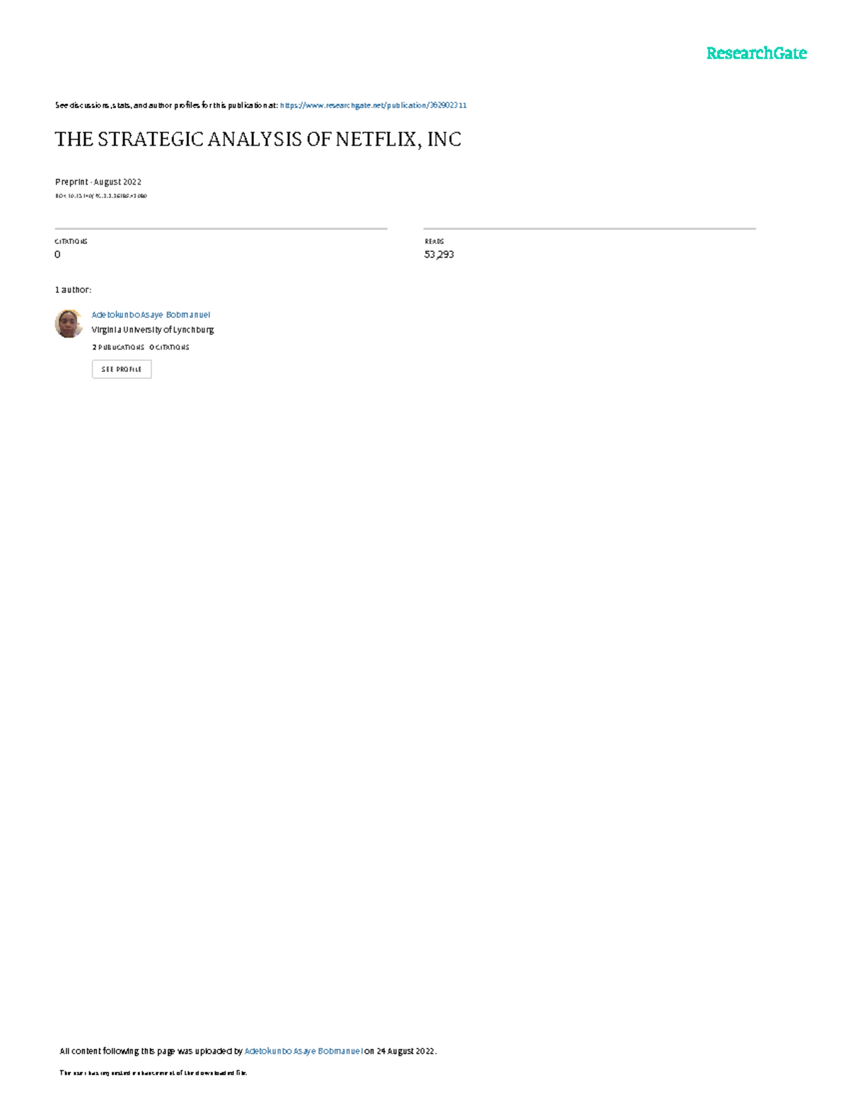 Strategic Analysisof Netflix INC - See discussions, stats, and author ...