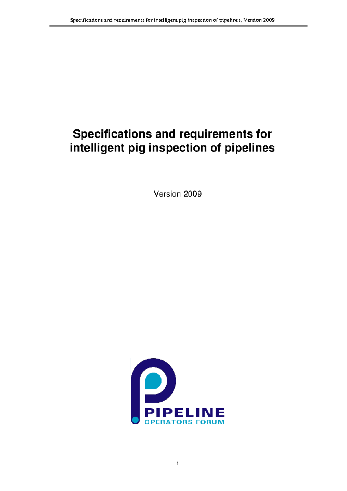 ILI - for inline inspection of pipelines - Specifications and ...